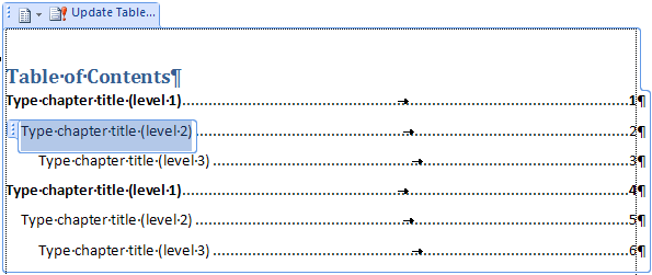 Create Manual Table Of Contents Word 2010 Flownsa